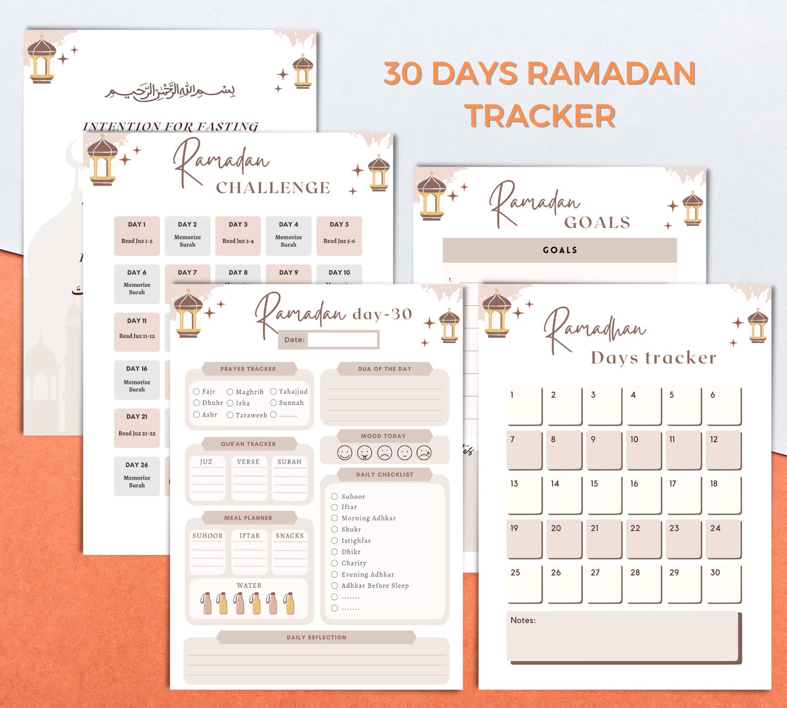 Ramadan Journal and Planner | Prayer, Fasting, and Zakat Tracker ...