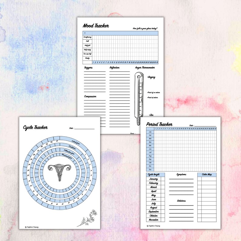 Menstrual/fertility/period/pms/ovulation/mood Tracker Bundle, Journal ...