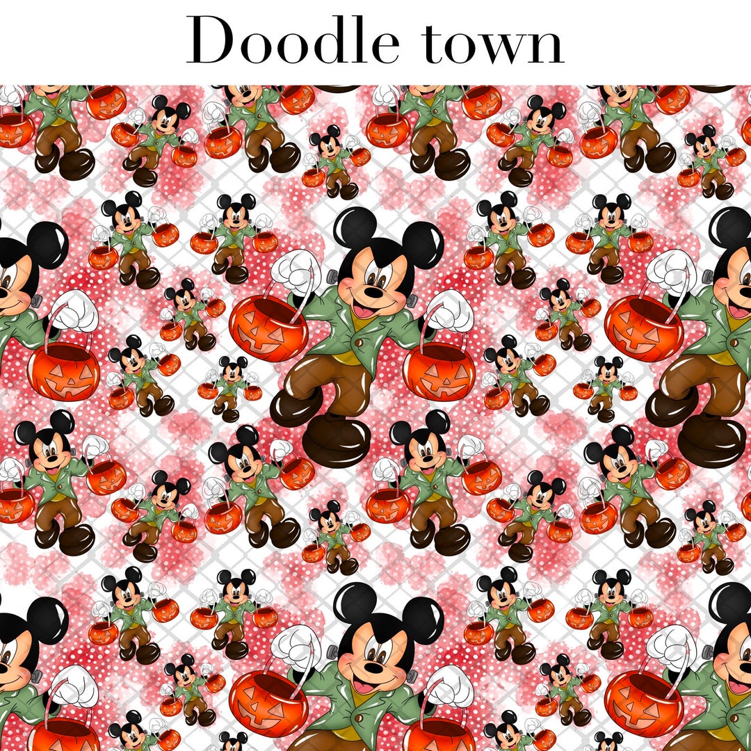 Mickey Halloween Seamless Design , Mickey Seamless Pattern, Mickey ...