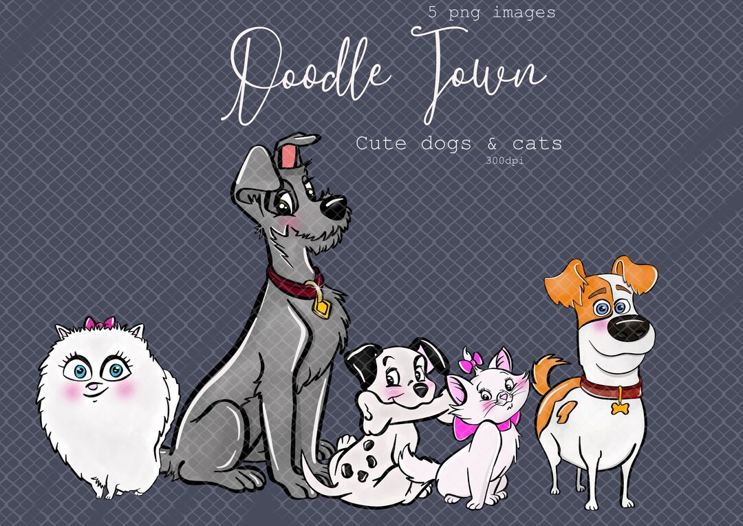 Cute Dogs Watercolour Clipart Watercolour Clipart Cartoon Clipart