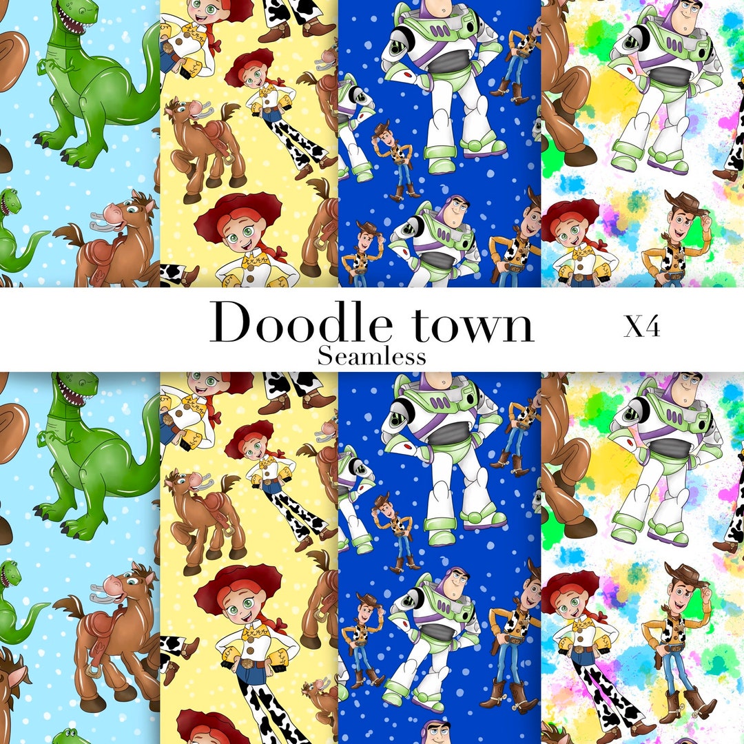 Toys Seamless Design, Seamless Bundle , Buzz Seamless Pattern ,seamless ...