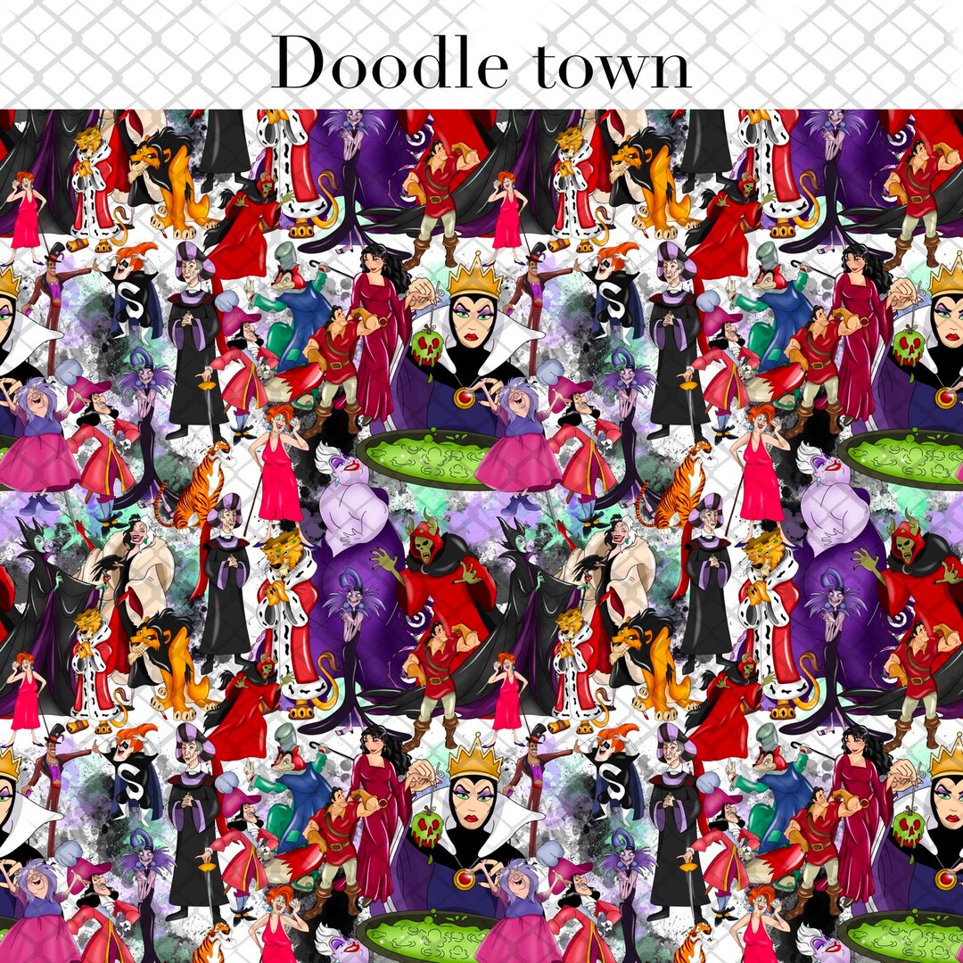 Princess Seamless Pattern, Sublimation, Villain Seamless File, Pattern ...