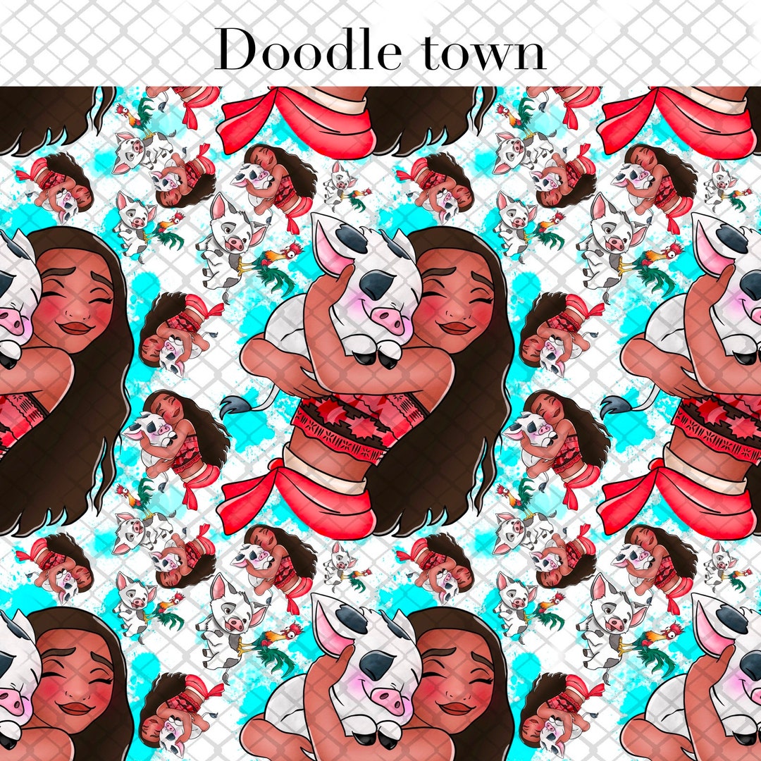Moana Seamless Design, Watercolour Moana Design , Sublimation Digital ...