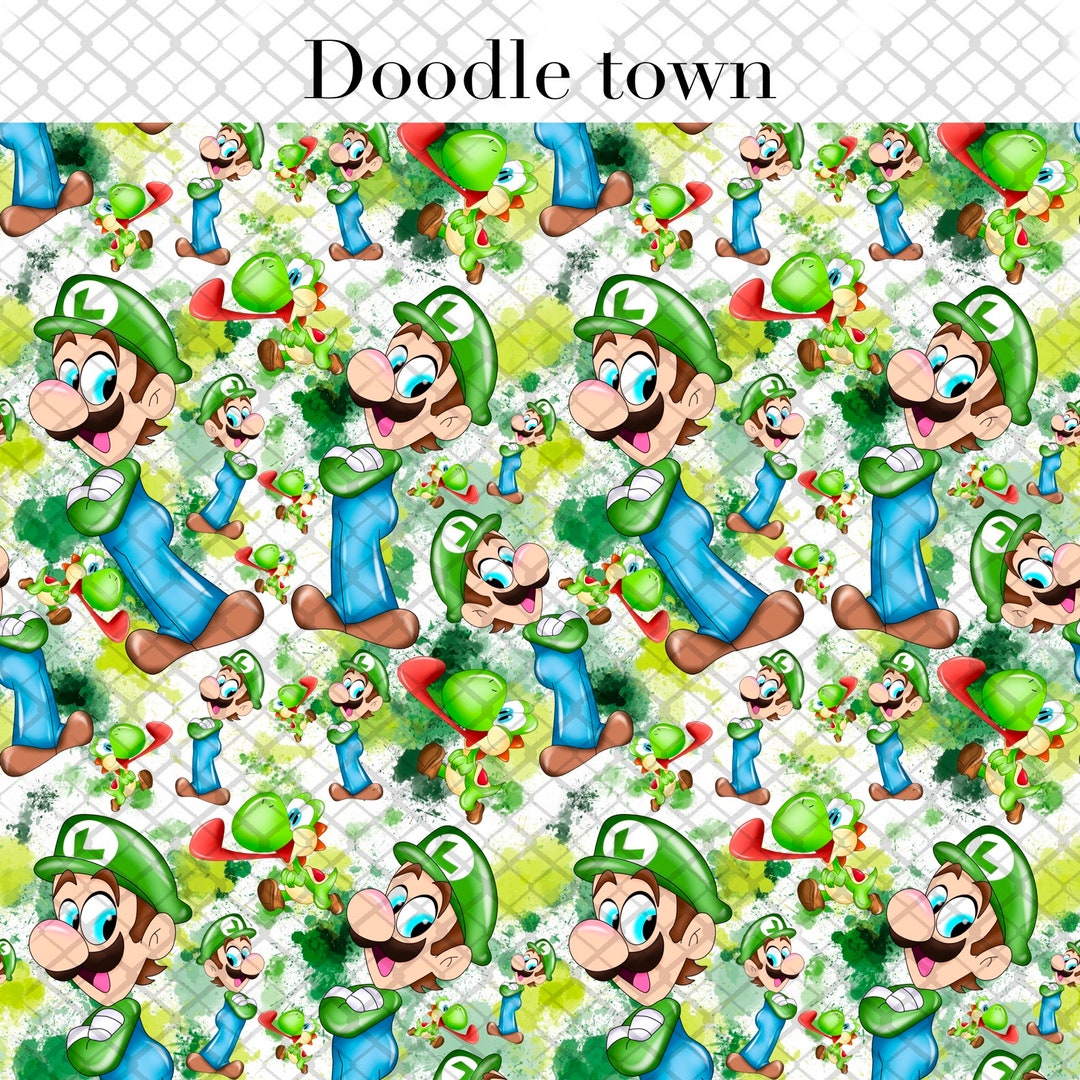 Mario Seamless Mario Digital Paper Cartoon Seamless Design - Etsy