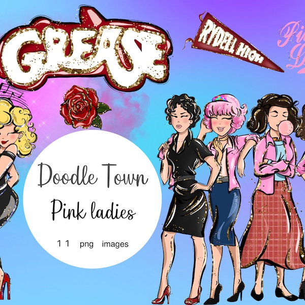 Grease Pink Lady Clip Art - Etsy