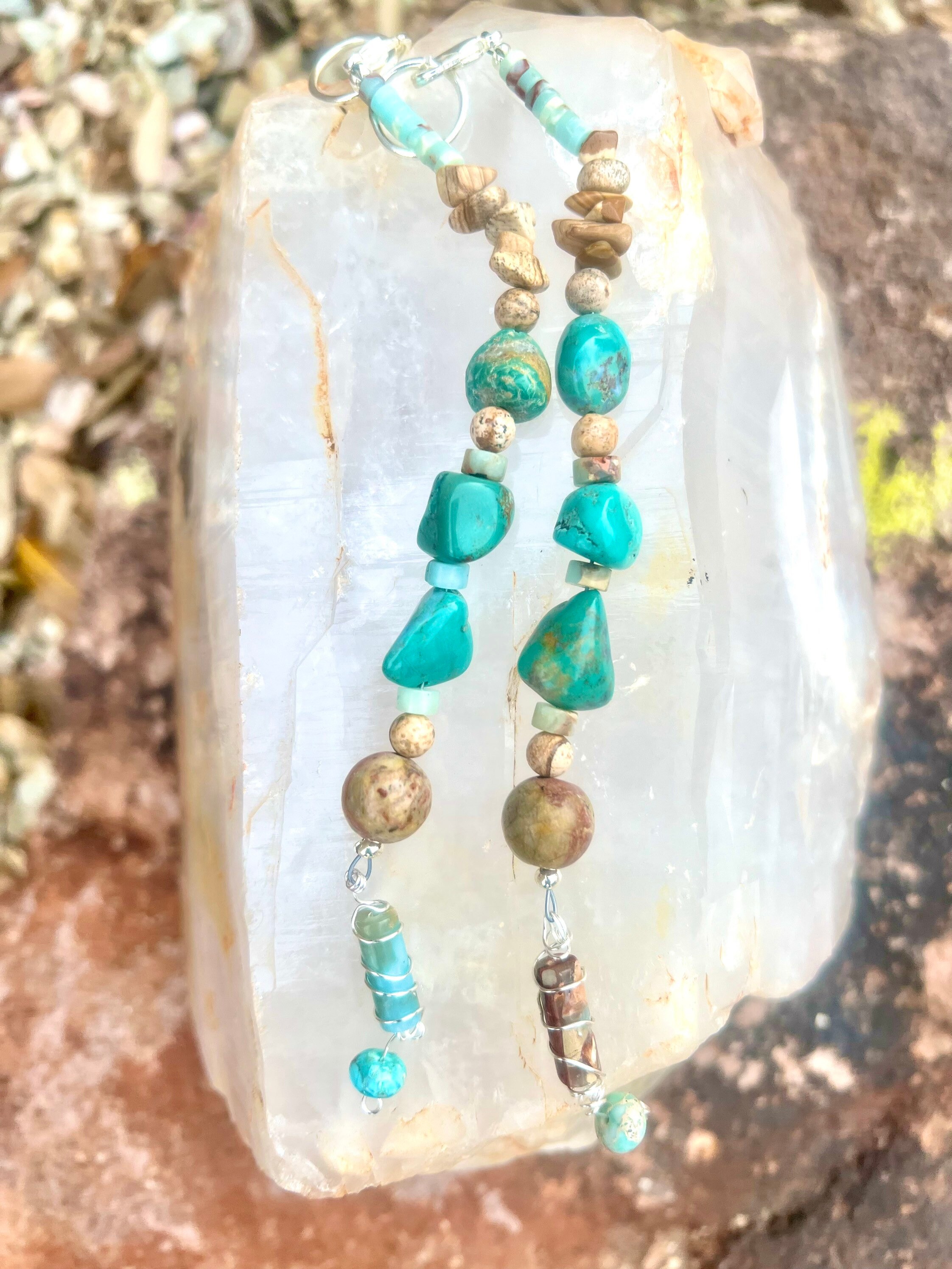 Beaded Gemstone Hunter Talismans, Double Strands of Real Nevada ...