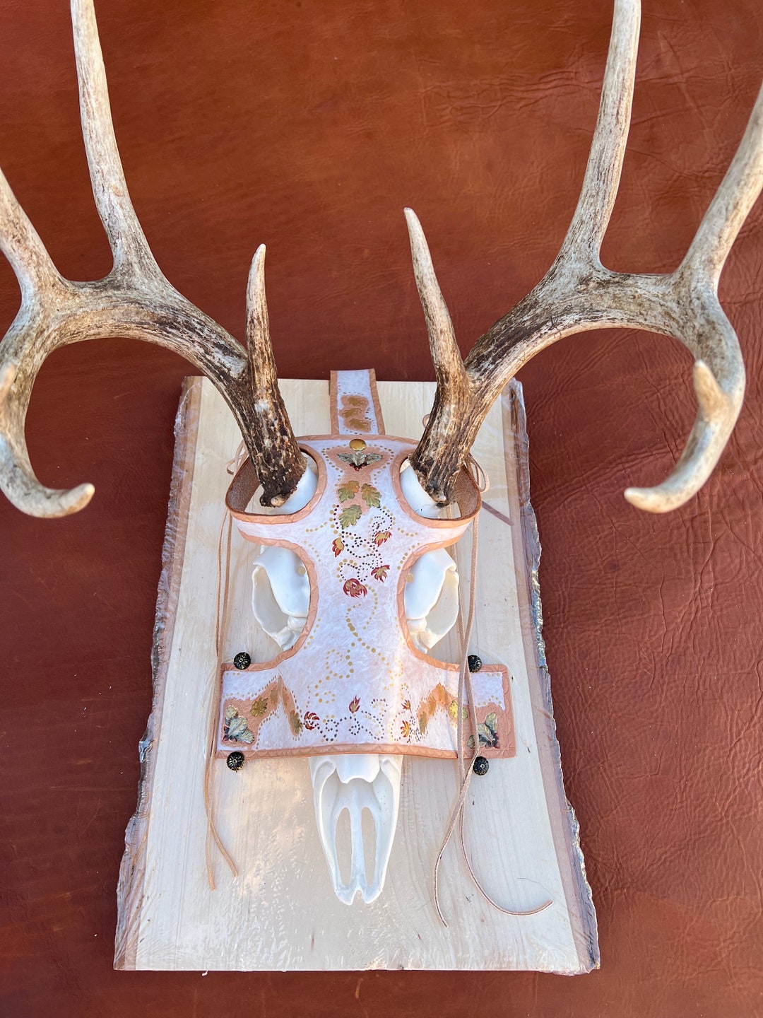 Euro Skull Mount DIY Kit, Tooled and Painted Leather, Beautiful Design ...