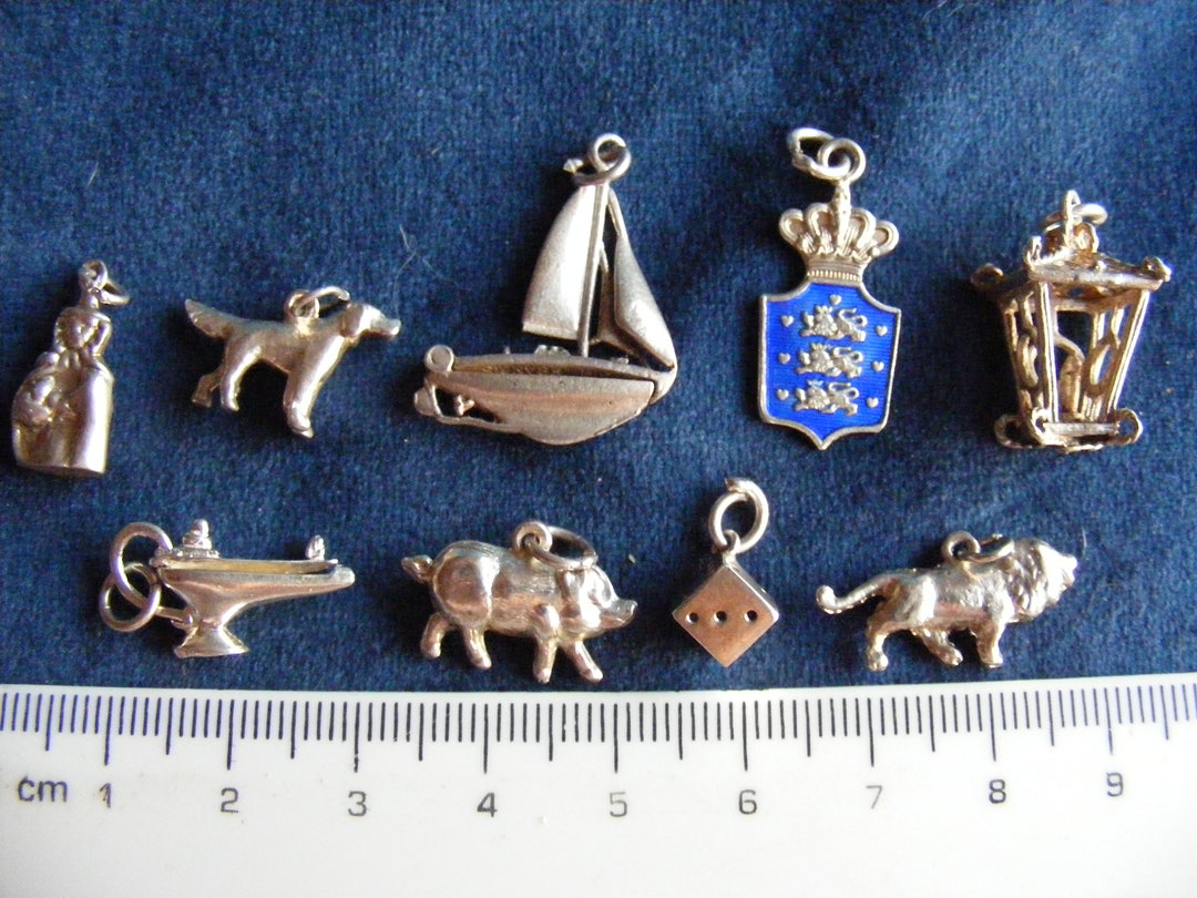 E Vintage Sterling Silver Charm Welsh Lady Setter Dog - Etsy