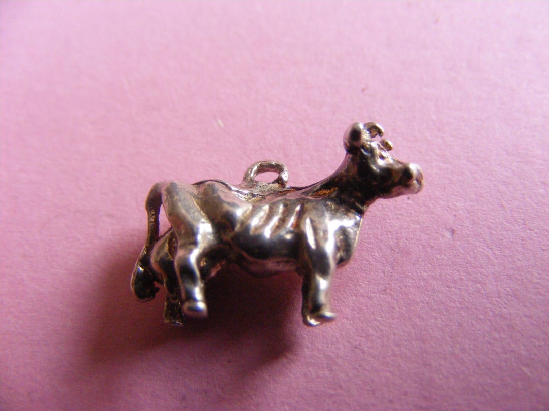 Vintage Sterling Silver Charm Dairy Cow Charms Pendant 925 (H) - Etsy