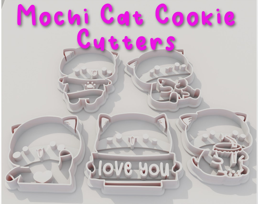 Set of 5 /cute Mochi Cat / Cookie Cutter / Perfect as a Gift - Etsy