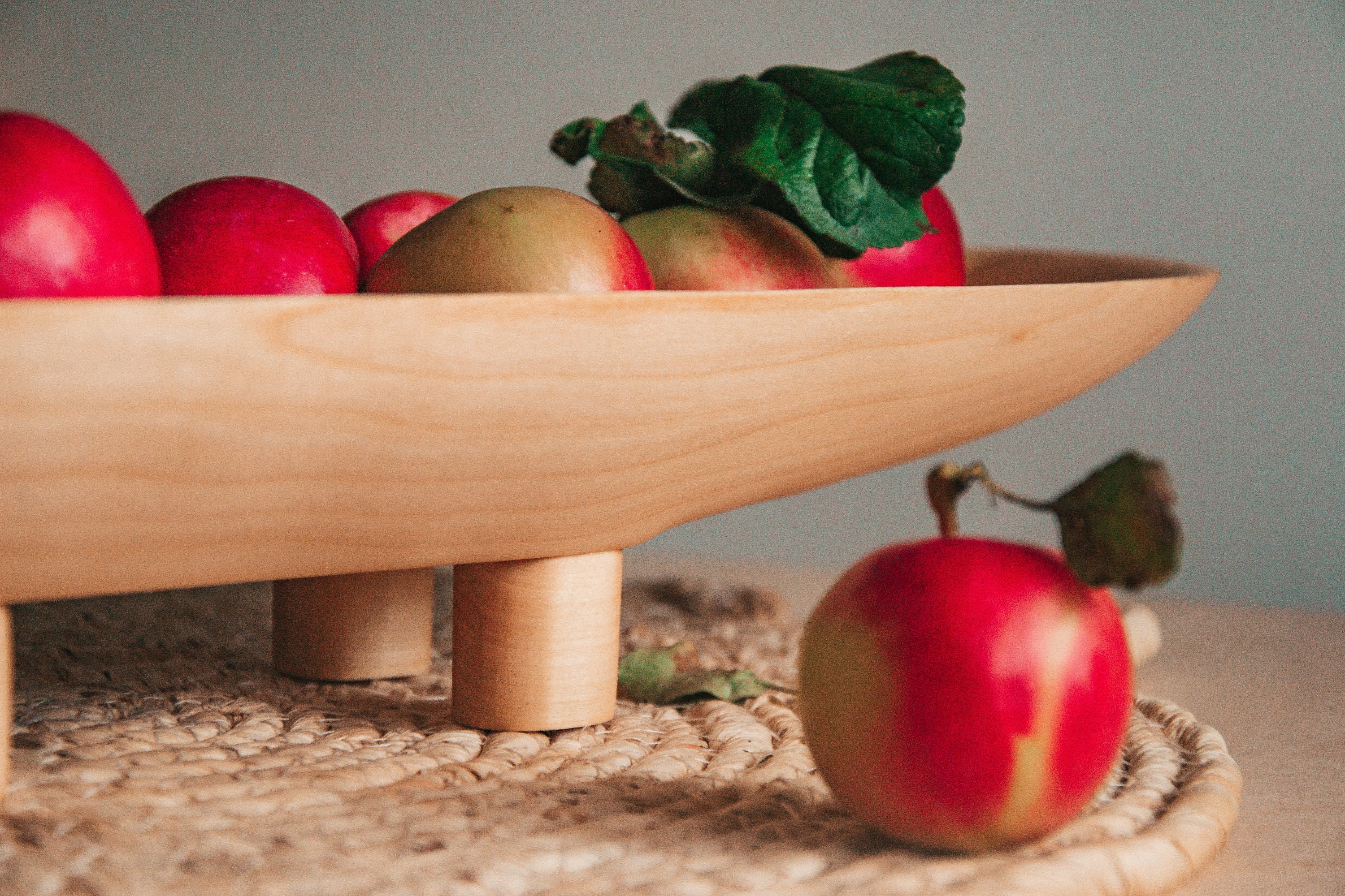 Hand Carved Wooden Fruit Bowl, Minimalist Solid Wood Serving Bowl ...
