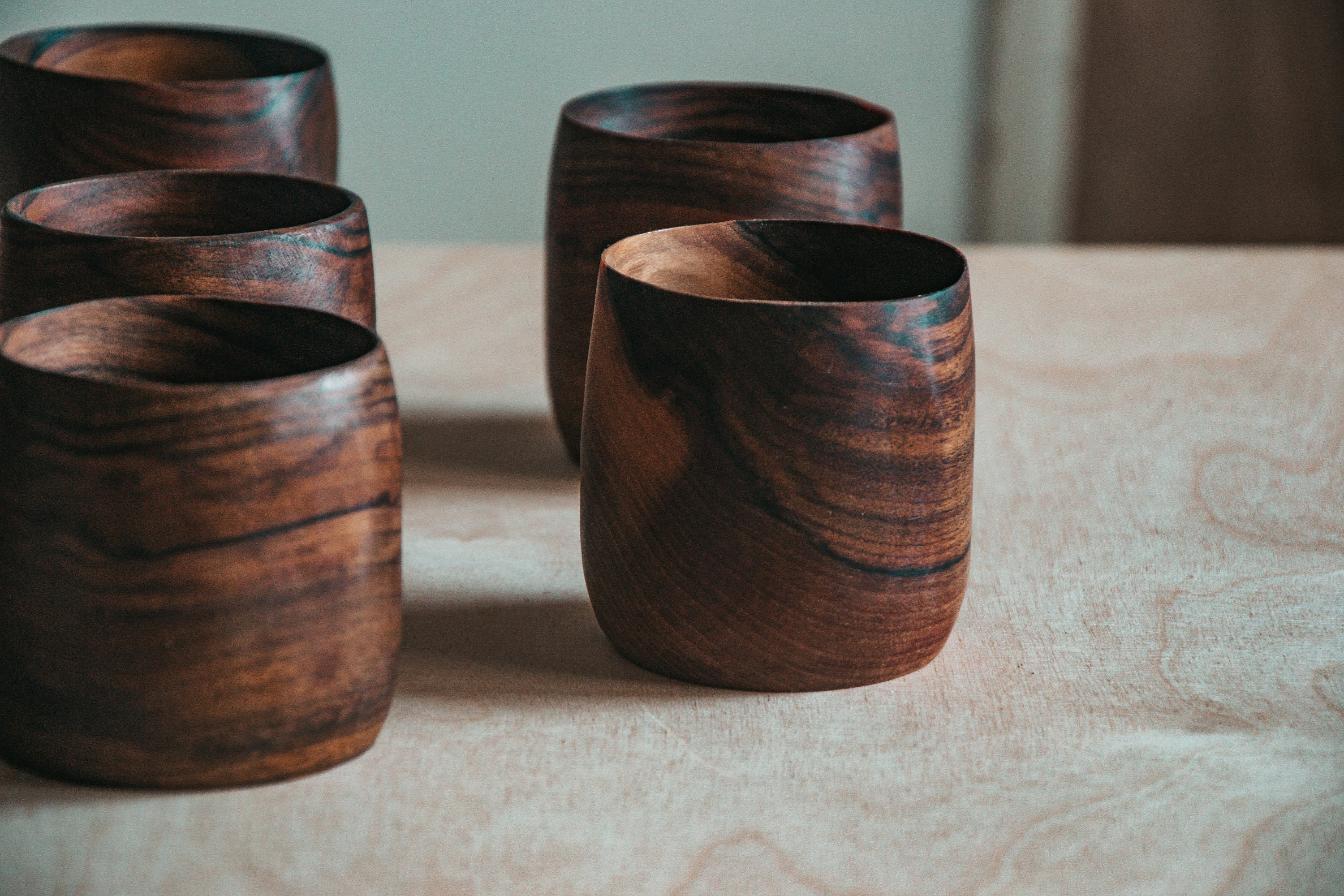 Hand Carved Wooden Walnut Cup, Minimalist Wood Coffee Mug Without Handle, Modern Wooden Tea Cup ...