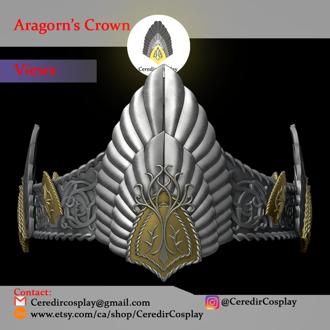 Aragorn Crown/ King Elessar Crown Return of the King 3d Digital ...