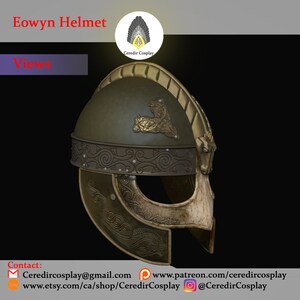 Eowyn Helmet / Dernhelm Helmet Lord of the Rings 3D DIGITAL DOWNLOAD ...