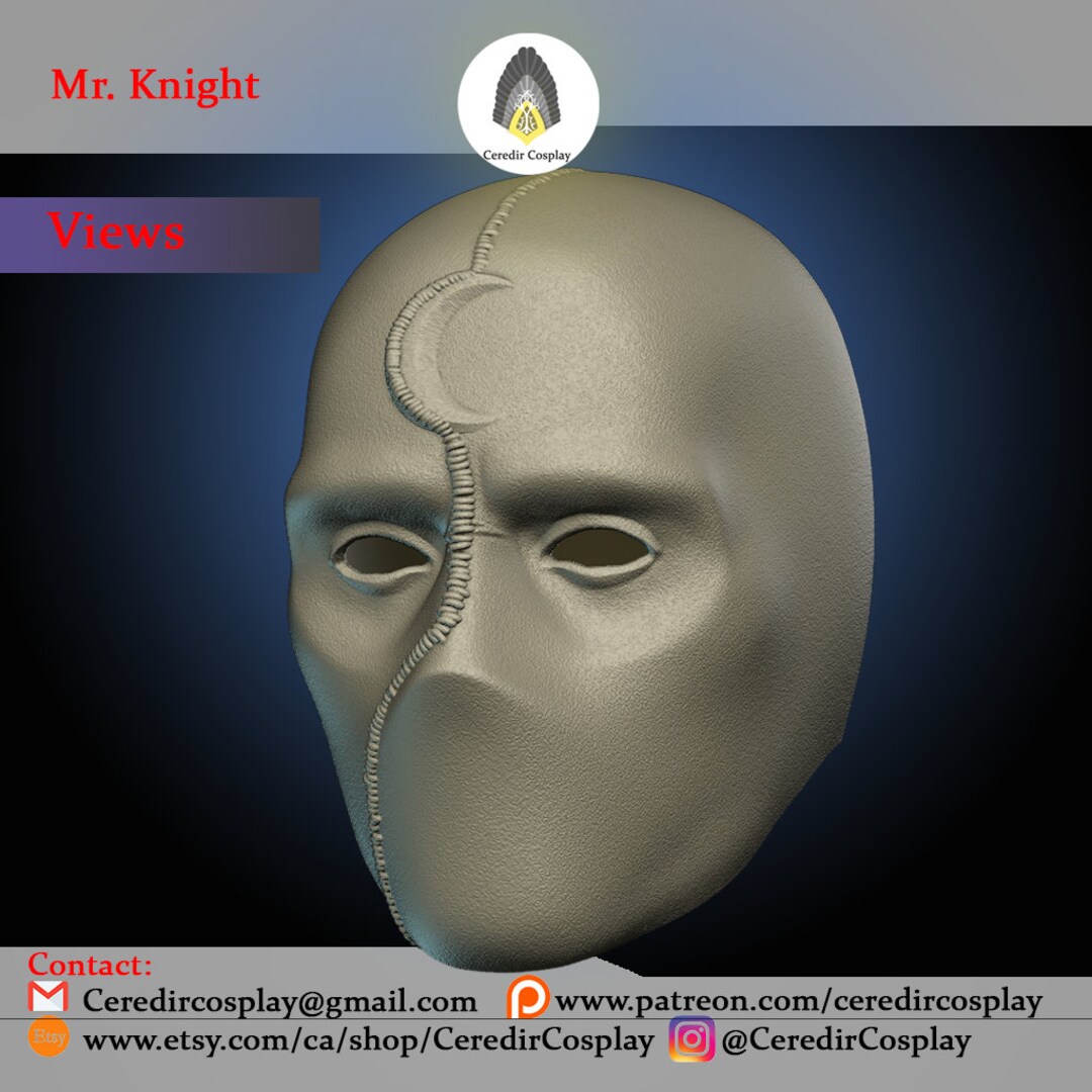 Moon Knight Helmet 3d Digital Download/ Mr. Knight Helmet - Etsy