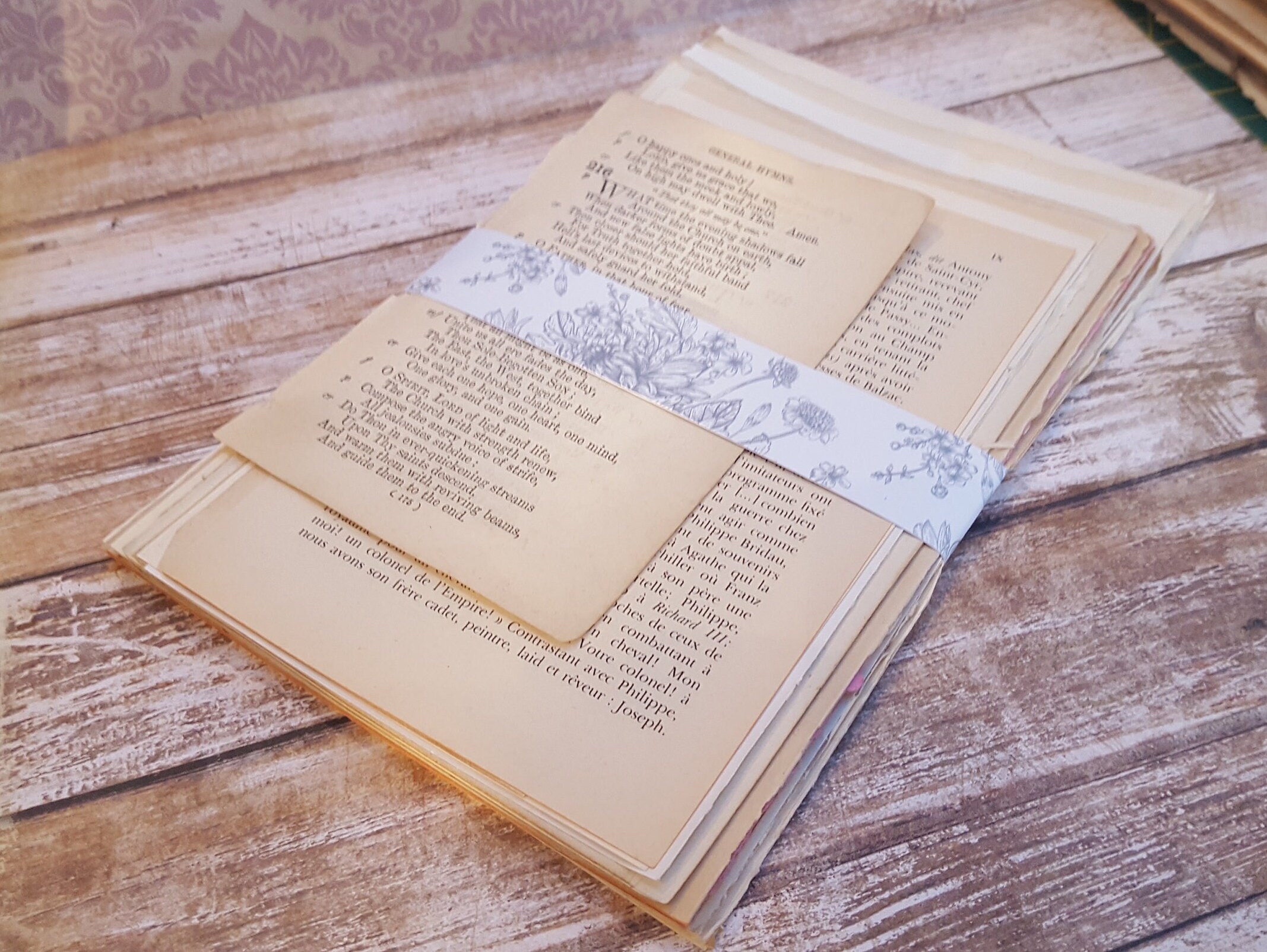 Vintage Book Pages English and Foreign Text: Poems, Plays ...