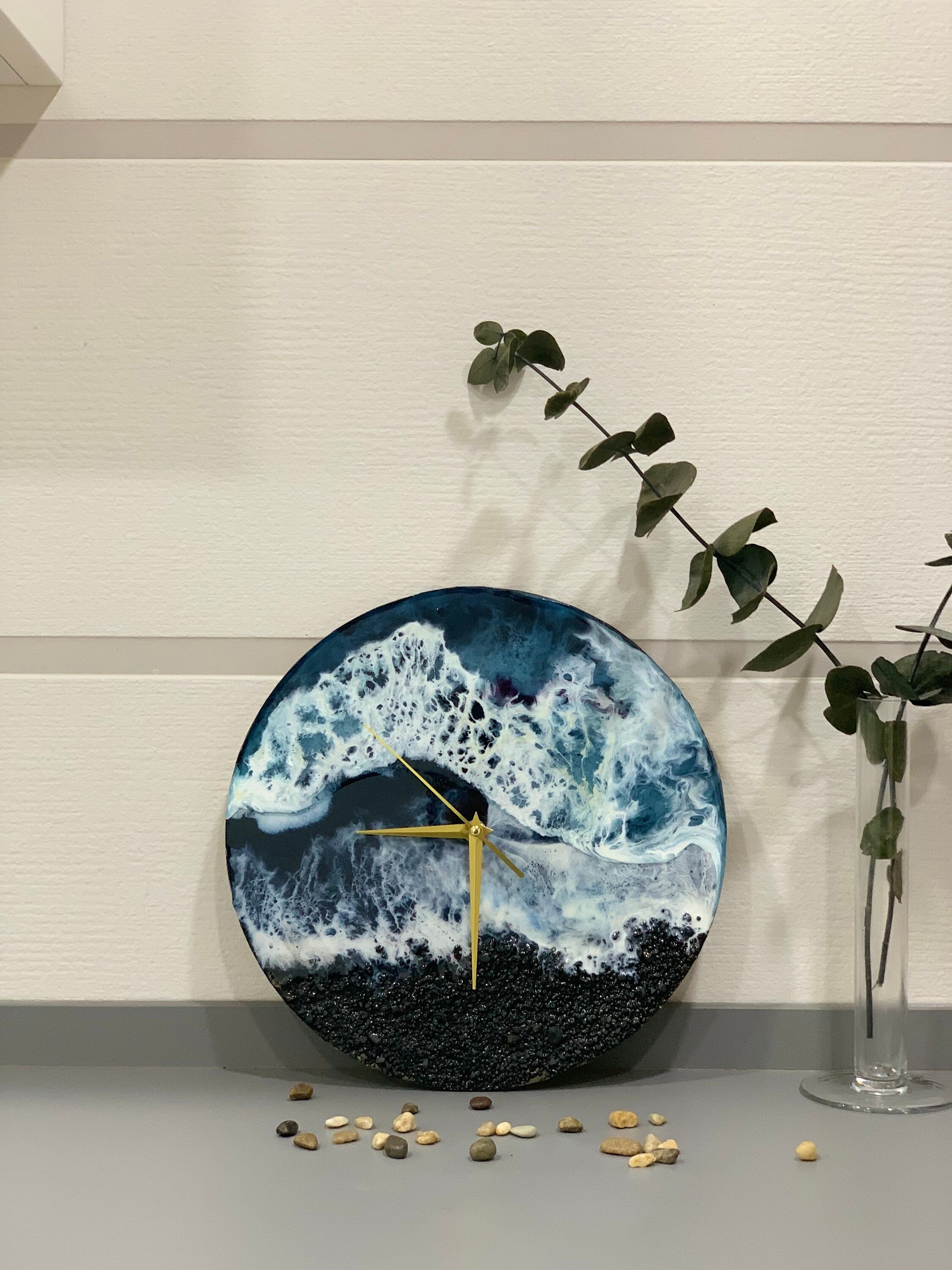 Ocean Clock Resin Wave Art Fluid Art Clock 3D Resin - Etsy