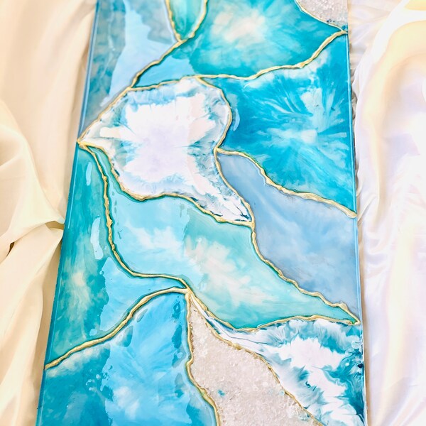 Blue Resin Wall Art - Etsy