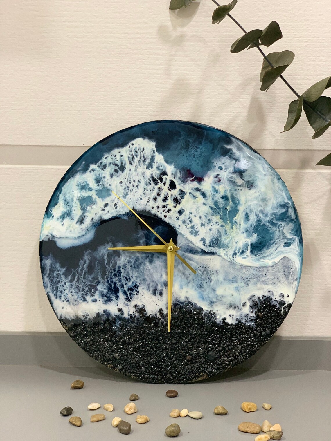Ocean Clock Resin Wave Art Fluid Art Clock 3D Resin - Etsy