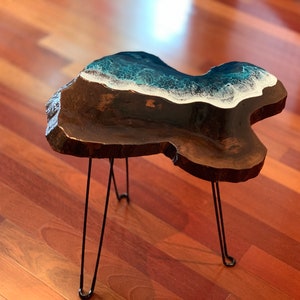 Epoxy Table, Wooden Slice Table, Wave Art Coffee Table, Thick Slice ...