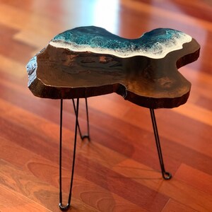 Epoxy Table, Wooden Slice Table, Wave Art Coffee Table, Thick Slice ...