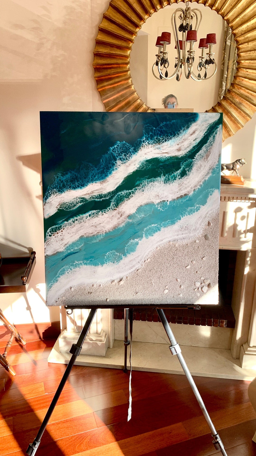 Resin Beach Painting, Ocean Epoxy Art, Resin Art Wall Art, Epoxy Resin ...