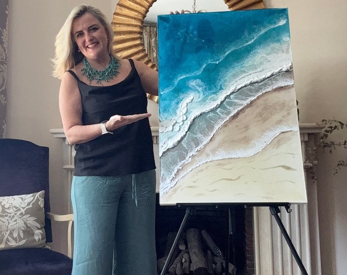 Resin Ocean Painting | Seascape Resin Art | Beach Painting | Fluid Art ...