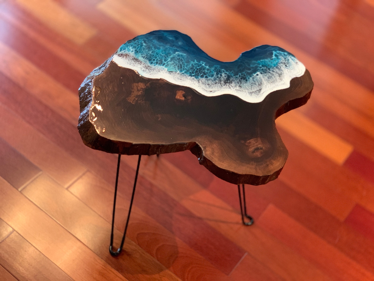 Epoxy Table, Wooden Slice Table, Wave Art Coffee Table, Thick Slice ...