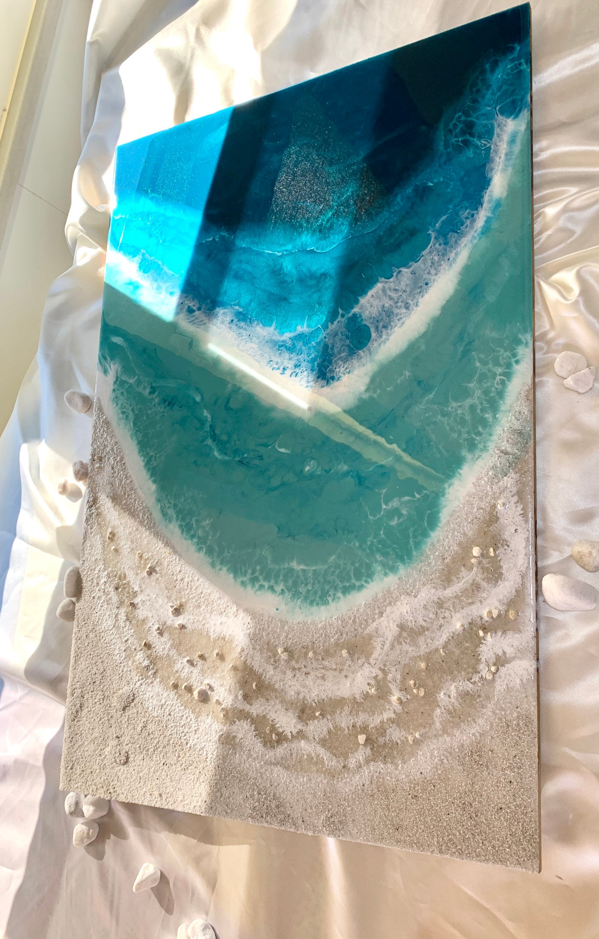 Resin Beach Painting Ocean Epoxy Art Resin Art Wall Art - Etsy