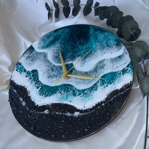 Resin Art Ocean Clock | Painting Ocean Clock | Ocean Art Resin | Sea ...