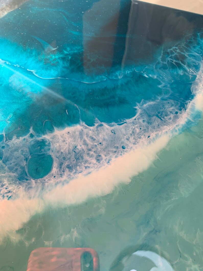 Resin Beach Painting Ocean Epoxy Art Resin Art Wall Art - Etsy