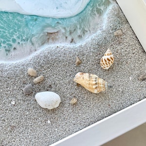 Ocean Resin Art | Framed Ocean Painting | Resin Beach Art | Fluid Art ...