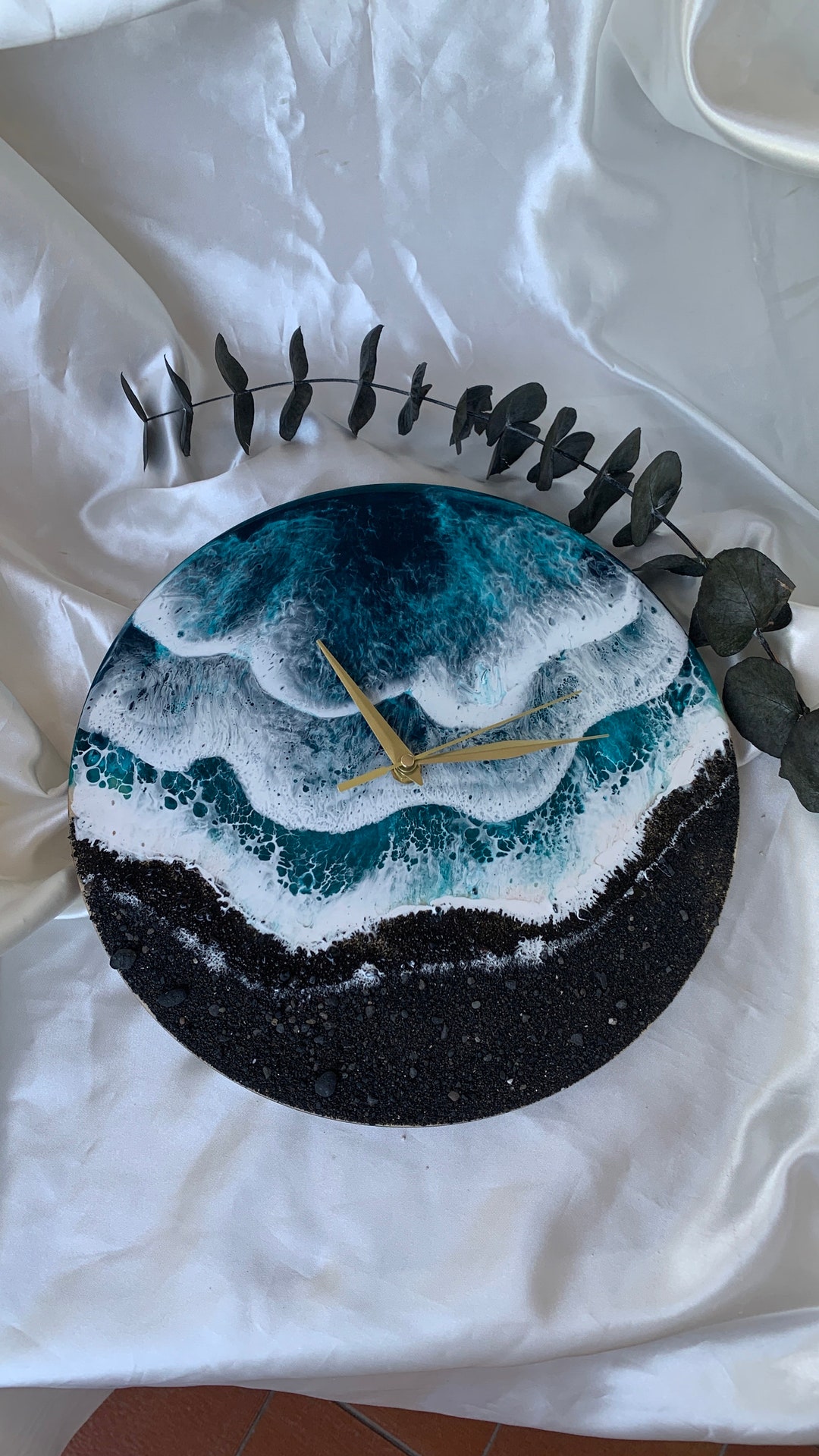 Resin Art Ocean Clock | Painting Ocean Clock | Ocean Art Resin | Sea ...