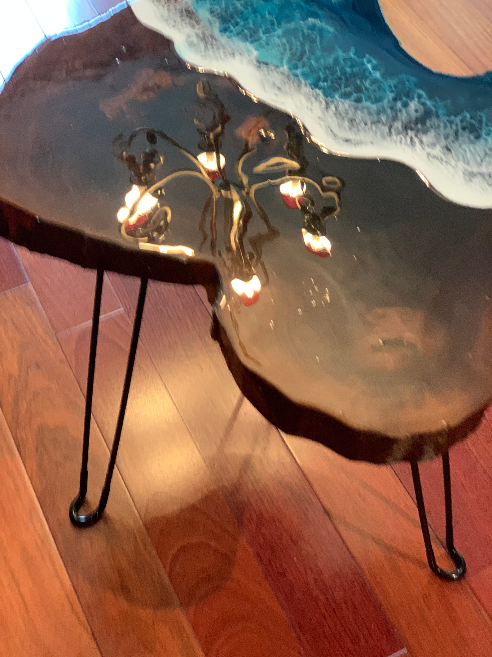Epoxy Table, Wooden Slice Table, Wave Art Coffee Table, Thick Slice ...