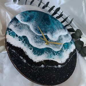 Ocean Clock | Resin Wave Art | Fluid Art Clock | 3D Resin Clock | Beach ...