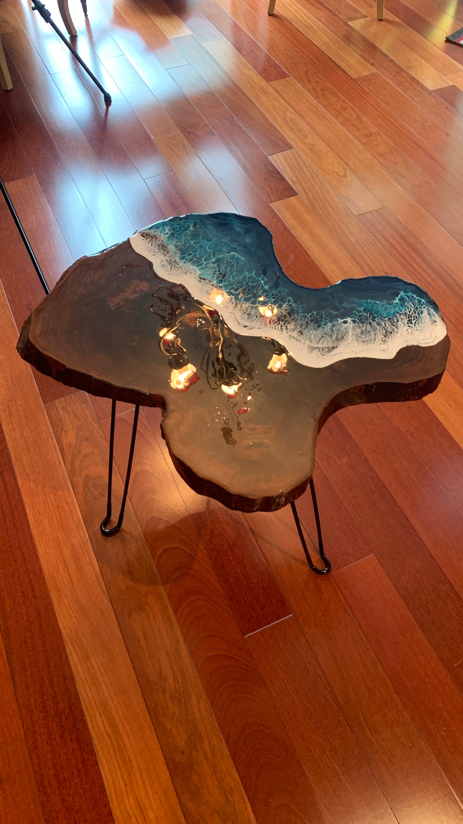 Epoxy Table, Wooden Slice Table, Wave Art Coffee Table, Thick Slice ...