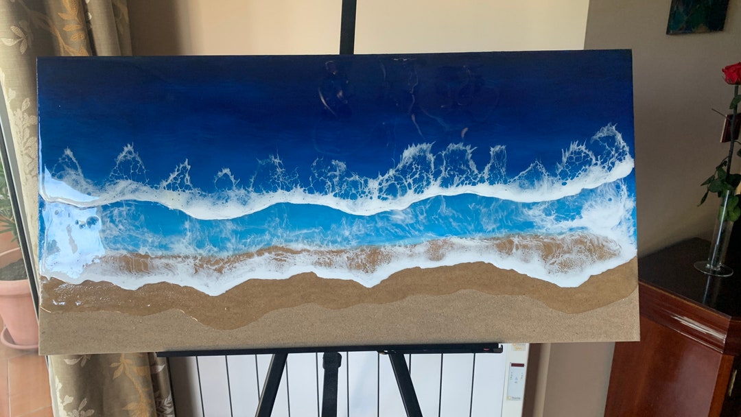 Resin Ocean Painting Beach Resin Art Resin Wall Art 3D - Etsy