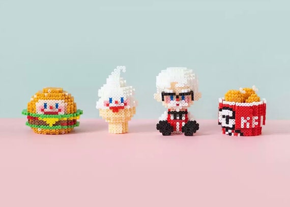 Set of 4 KFC Perler Pattern Tutorial - Etsy