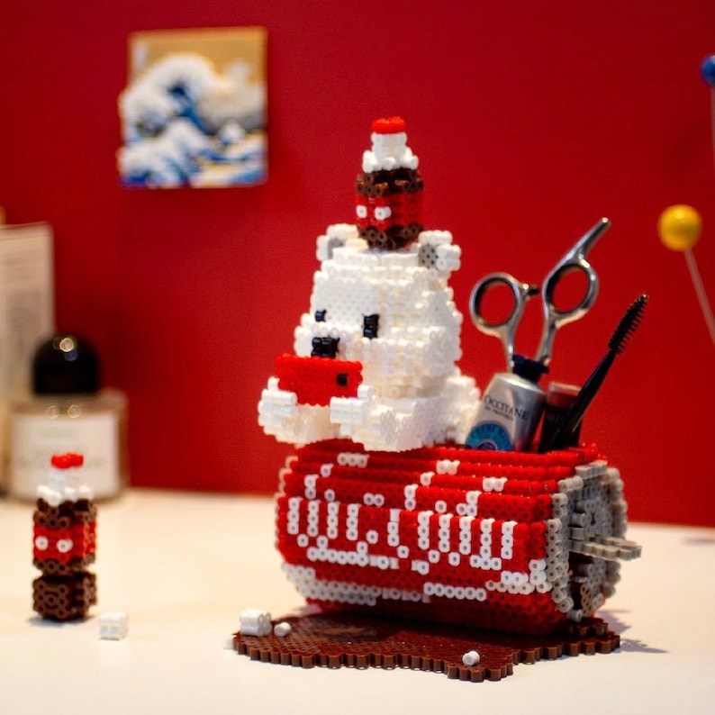Coca Cola Bear 3D Perler Bead Pattern Tutorial - Etsy