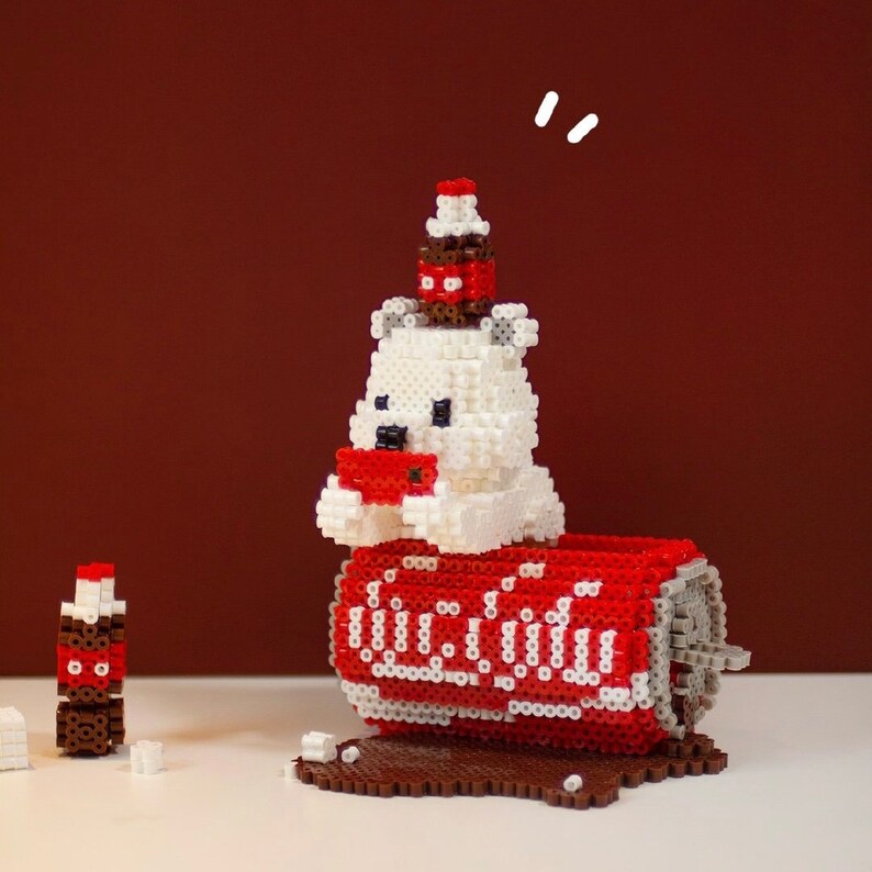 Coca Cola Bear 3D Perler Bead Pattern Tutorial - Etsy