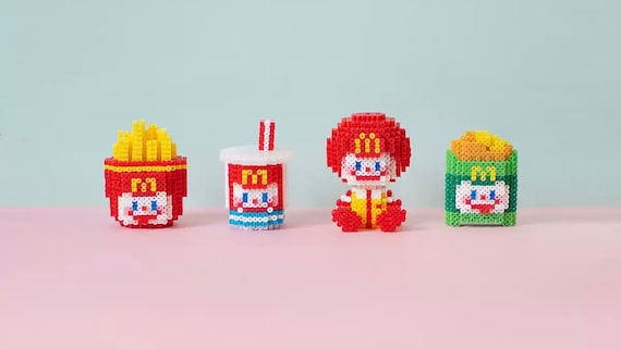 Set of 4. Mcmacdonald 3D Perler Pattern Tutorial - Etsy