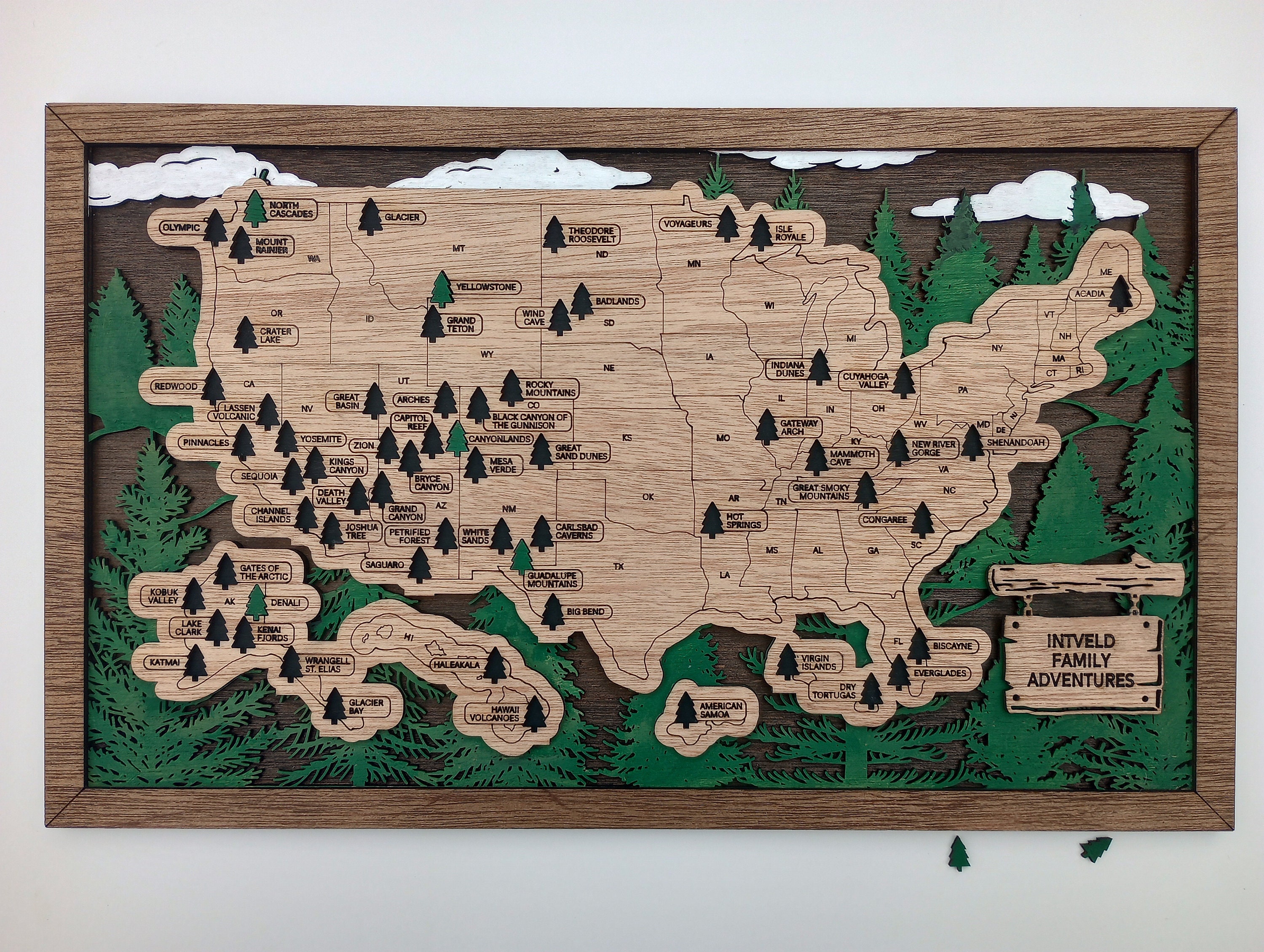 National Parks Map, Travel Map, Personalized Map, Experience Gift ...