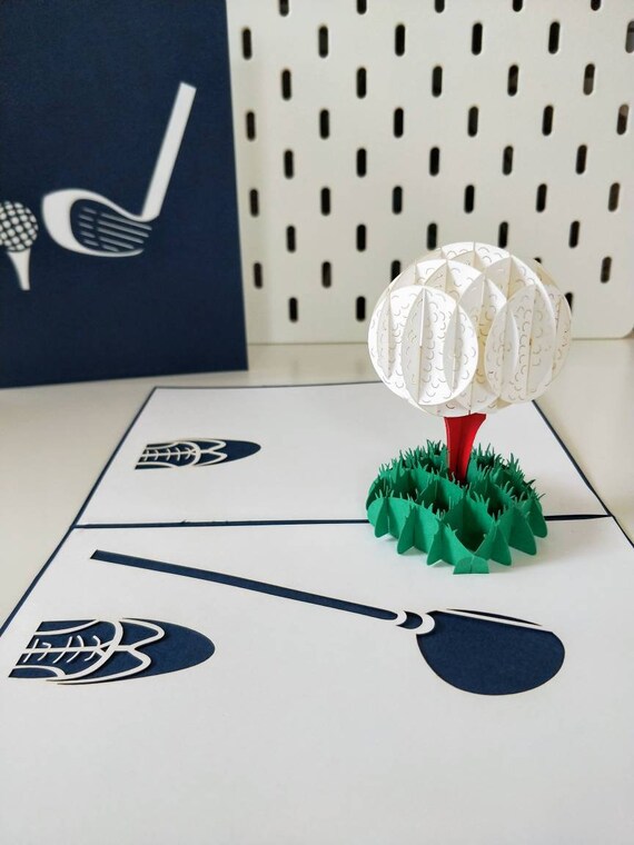 Golf Ball Tee Off Pop up 3D Card for Fun Birthday - Etsy