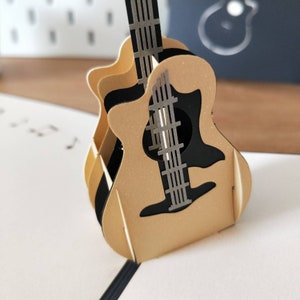 Guitar Musical Instrument-pop up 3D Card for Hobby Birthday, Father's ...