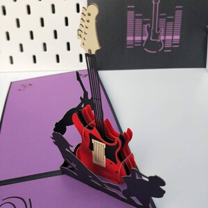 Electric Guitar and Band - Pop up 3D Card for Hobby Birthday, Father's ...