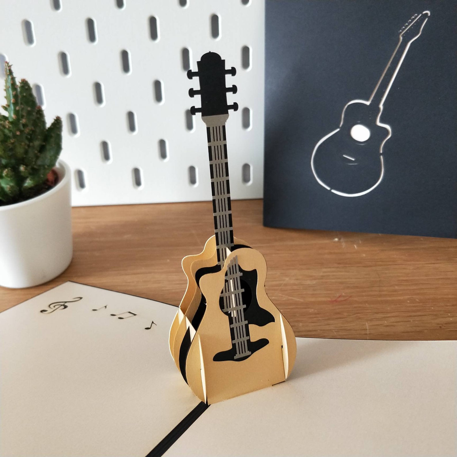 Guitar Musical Instrument-pop up 3D Card for Hobby Birthday, Father's ...