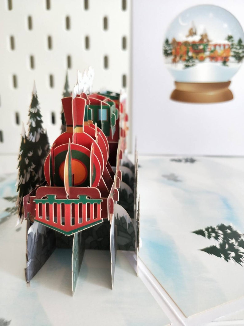 Christmas Santa Steam Train- Pop up 3D Greeting Card, Handmade ...