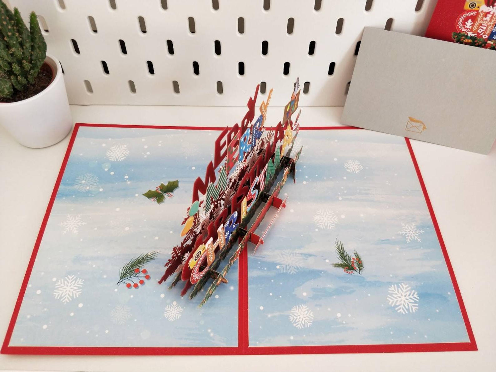 Merry Christmas Pop up 3D Greeting Card Handmade Christmas - Etsy UK