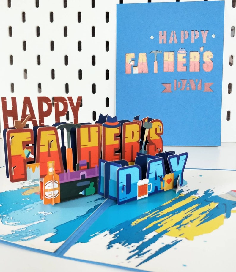 Happy Father's Day - Pop up 3D Card, Father's Day Card, Card for Dad - Etsy