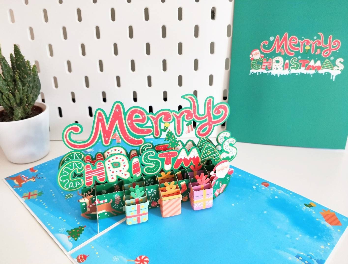 Merry Christmas Pop up 3D Greeting Card Handmade Christmas - Etsy UK